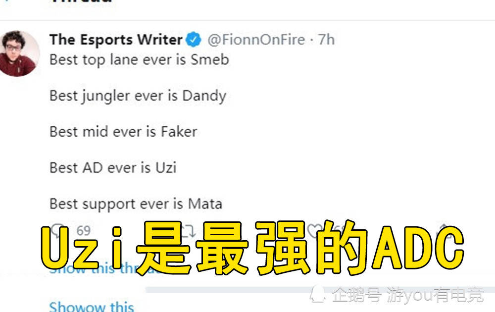 LEC赛区开赛“开屏”纪念Uzi，ESPN官方评Uzi为世界第一ADC_实力