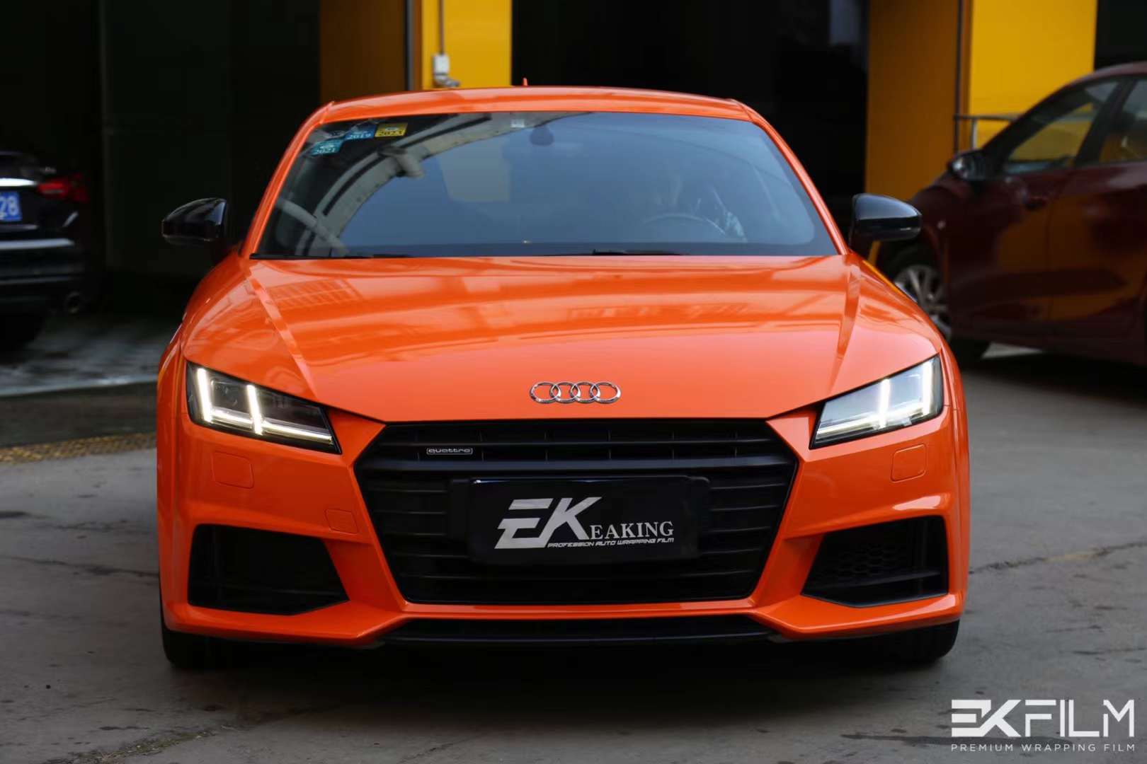 奥迪TT车身贴膜EKFILM-EK改色膜水晶橙_搜狐汽车_搜狐网