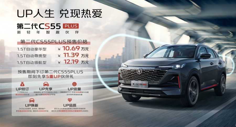 正式开启预售，10.69万元起，第二代CS55PLUS发布预售价_搜狐汽车_搜狐网