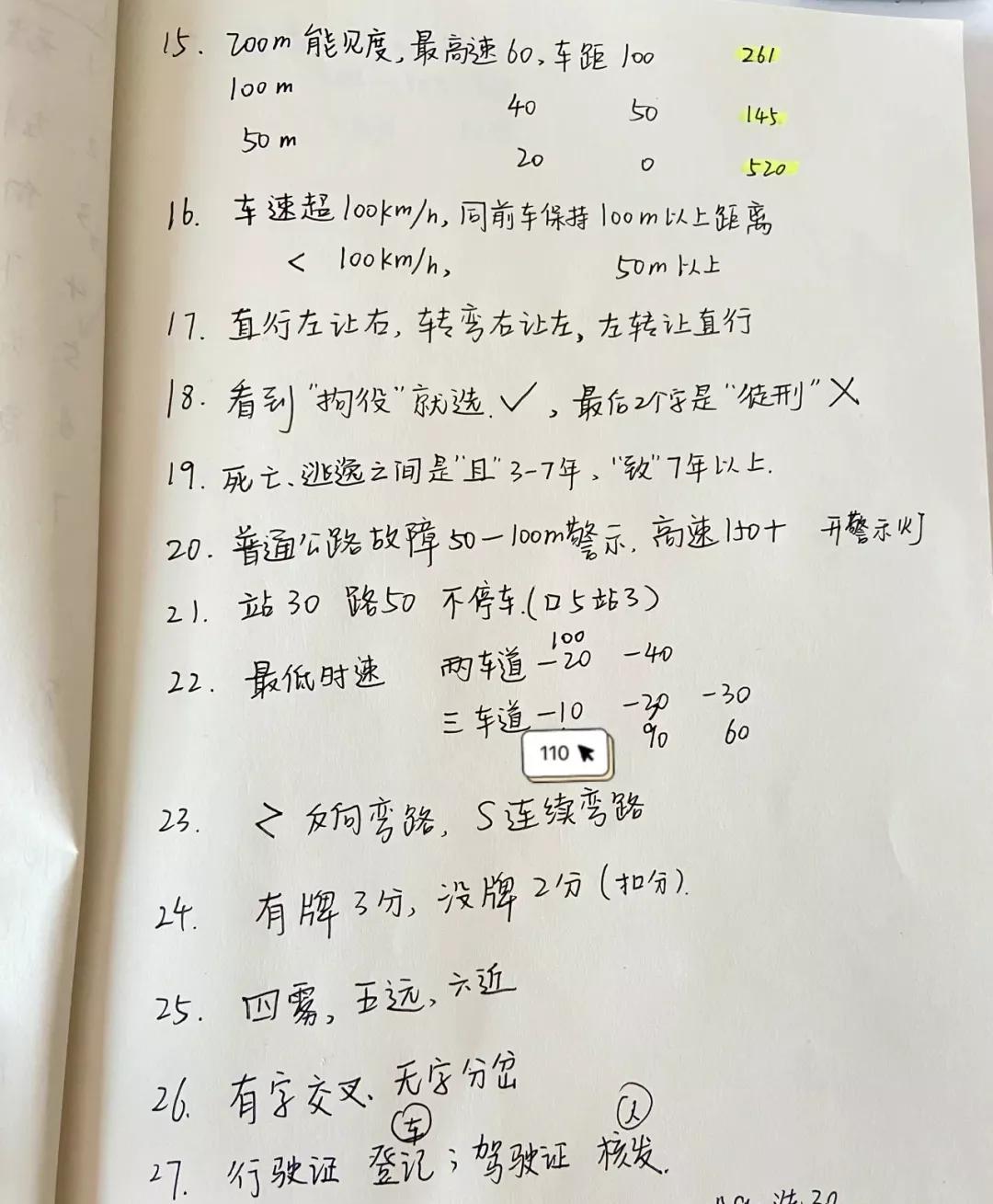 驾考学车日记丨科一实用口诀,背熟满分一把过!(附刷题笔记) 搜狐汽车 搜狐网