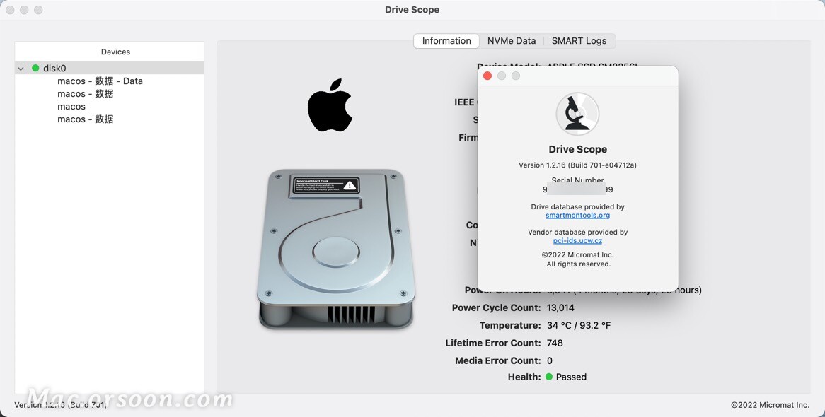 Drive Scope mac版 - 硬盘检测分析工_驱动器_信息_测试