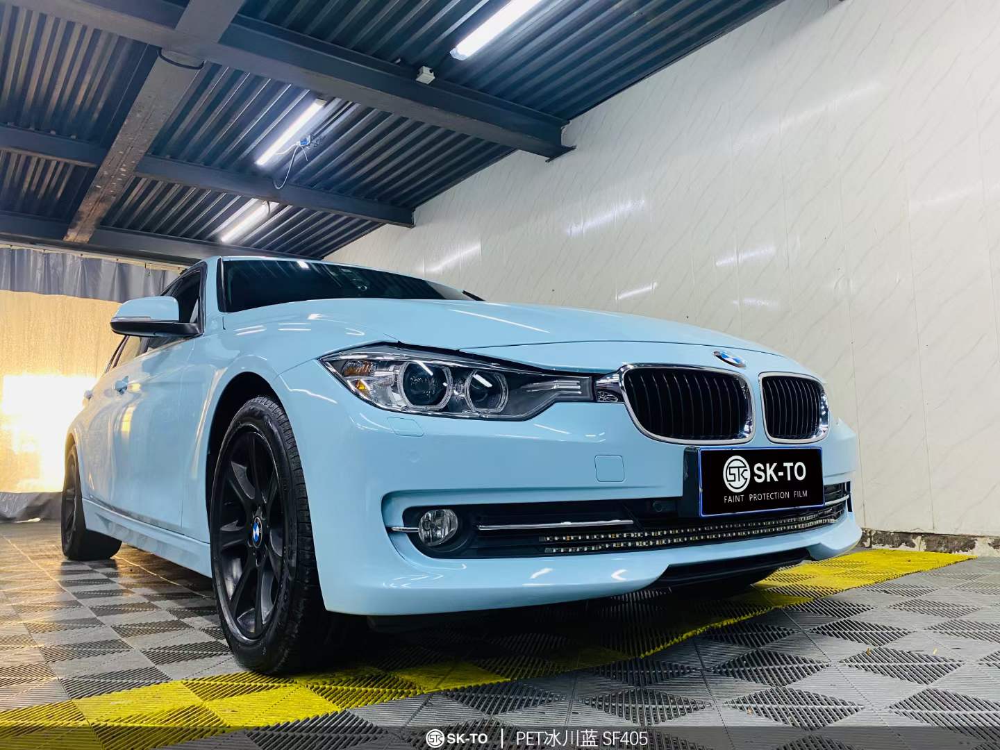 SKTO车身改色膜宝马3系PET冰川蓝_搜狐汽车_搜狐网