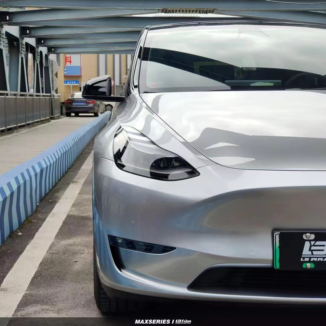 细腻的液态感，特斯拉Model3液态金属铝水银改色膜 LBFILM_搜狐汽车_搜狐网