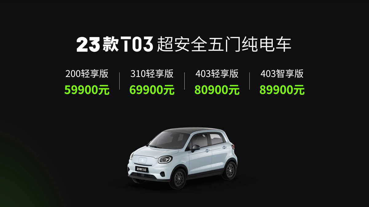 “小而美”的代步选择 2023款零跑T03上市 售价5.99万起_搜狐汽车_搜狐网