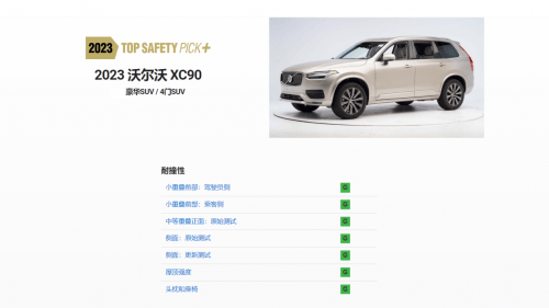 彰显沃尔沃安全水平，沃尔沃XC90安全性能获得IIHS认可_搜狐汽车_搜狐网