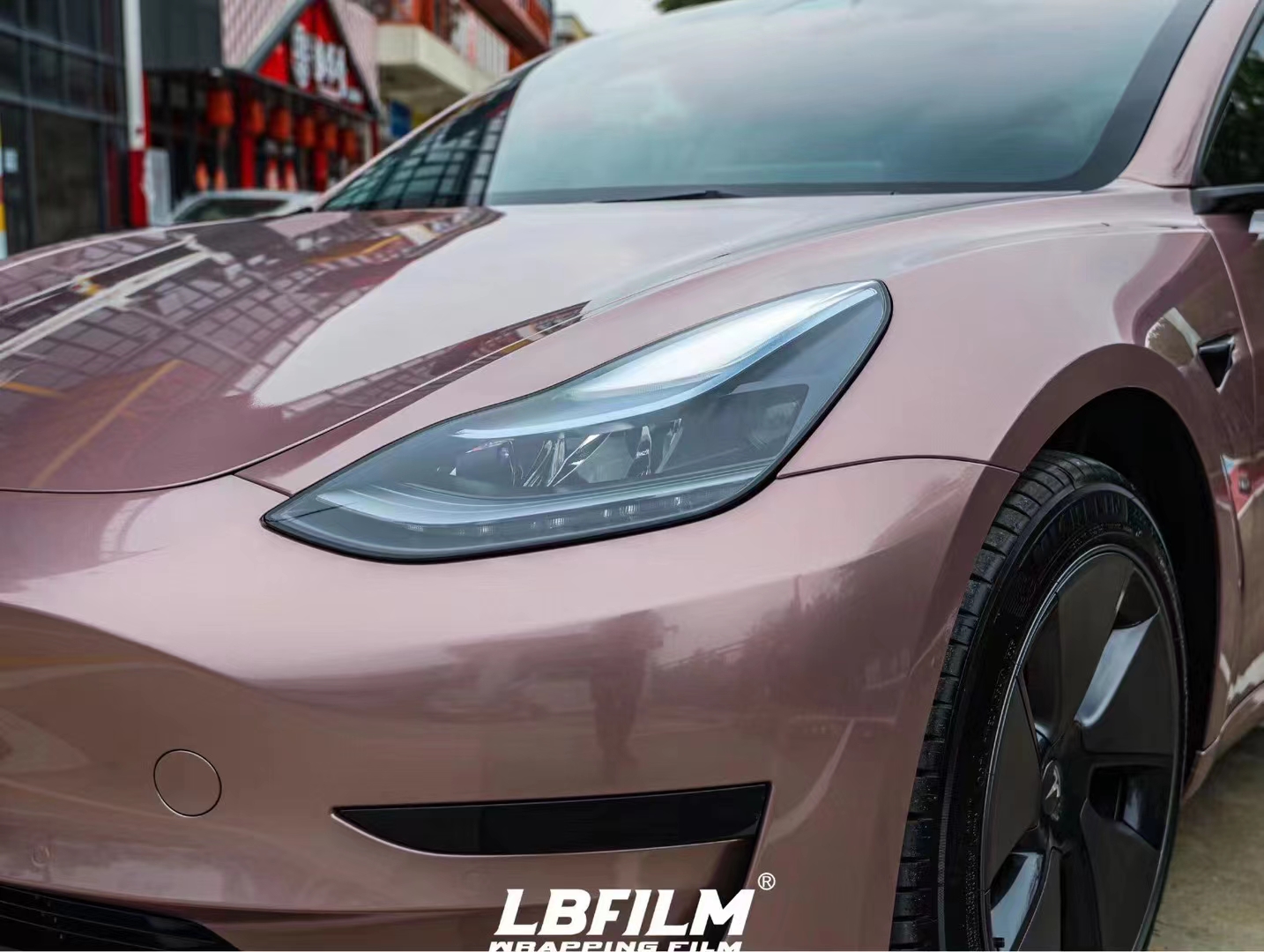 特斯拉model3-LB改色膜原厂漆冰莓粉，高级女神质感_搜狐汽车_搜狐网