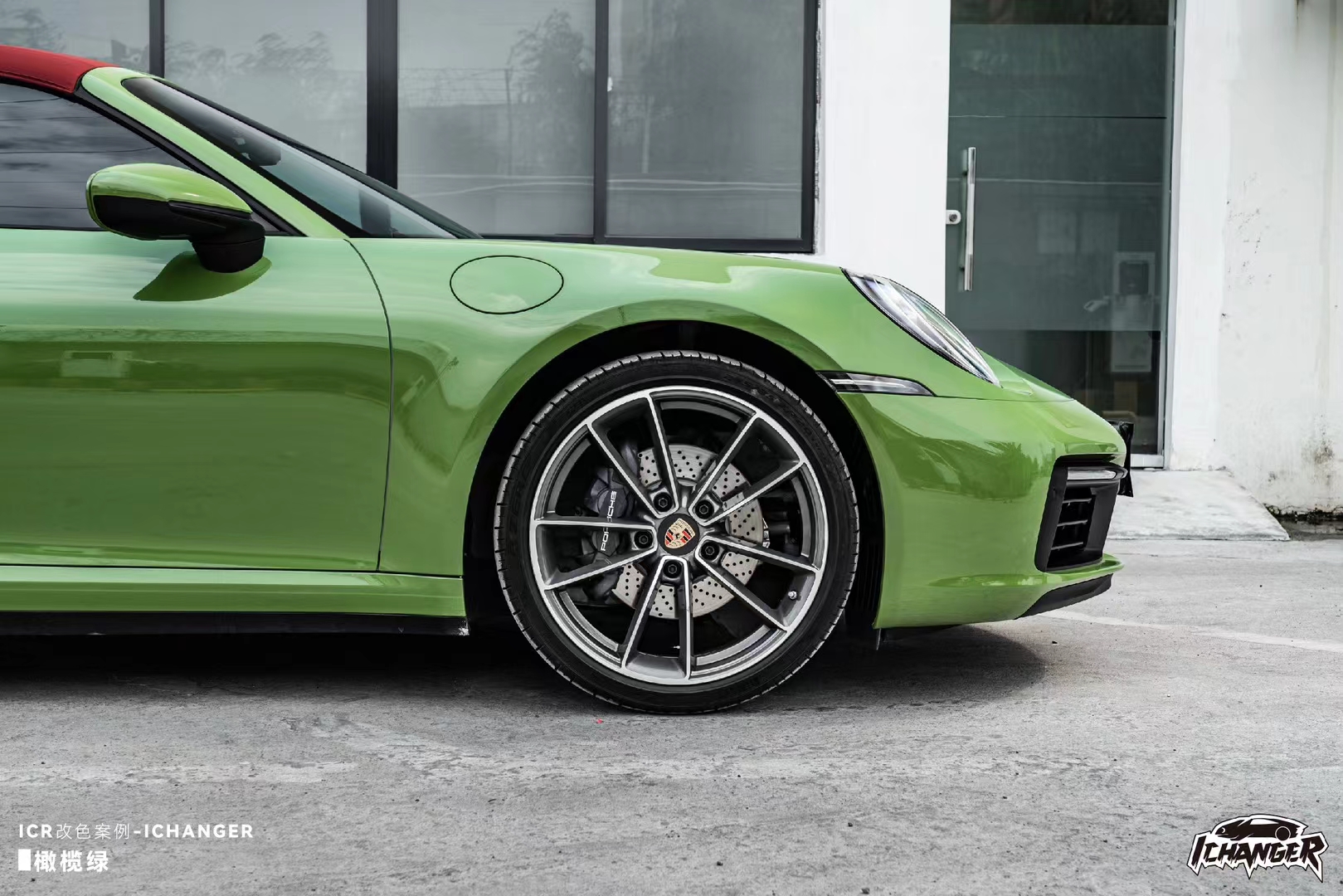 保时捷911-Ichanger改色膜橄榄绿，恬静轻快明亮的视觉效果_搜狐汽车_搜狐网