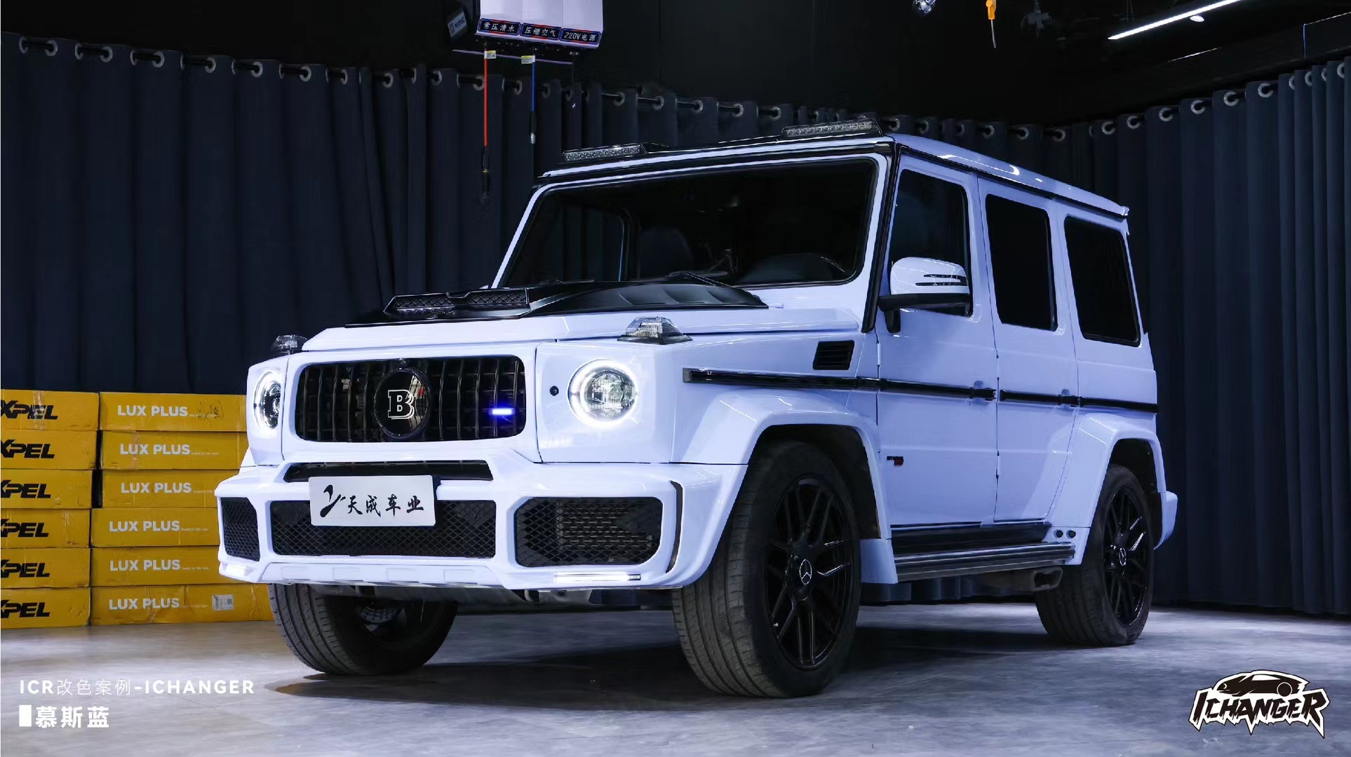 奔驰G800-Ichanger改色膜慕斯蓝，低饱和度的色彩看起来很舒服_搜狐汽车_搜狐网