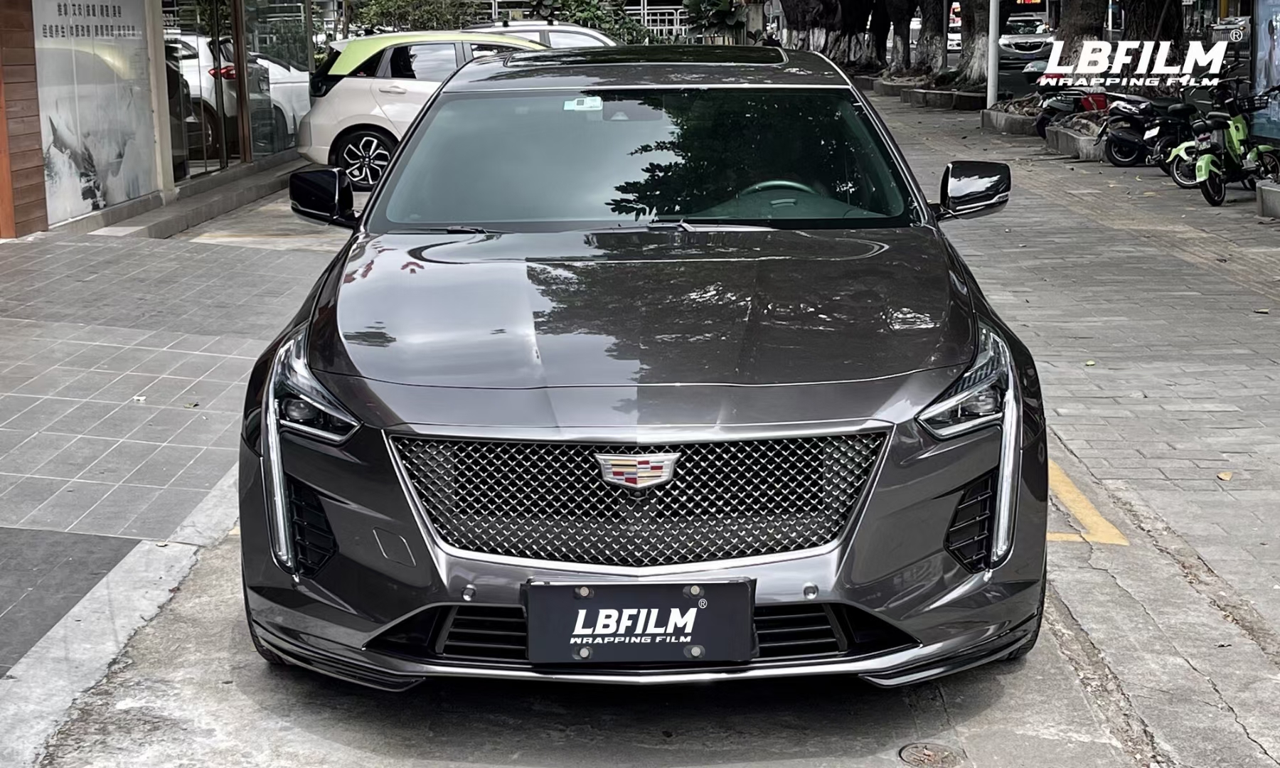 凯迪拉克CT6-LB改色膜液态金属乌木兰灰， 充满金属感_搜狐汽车_搜狐网