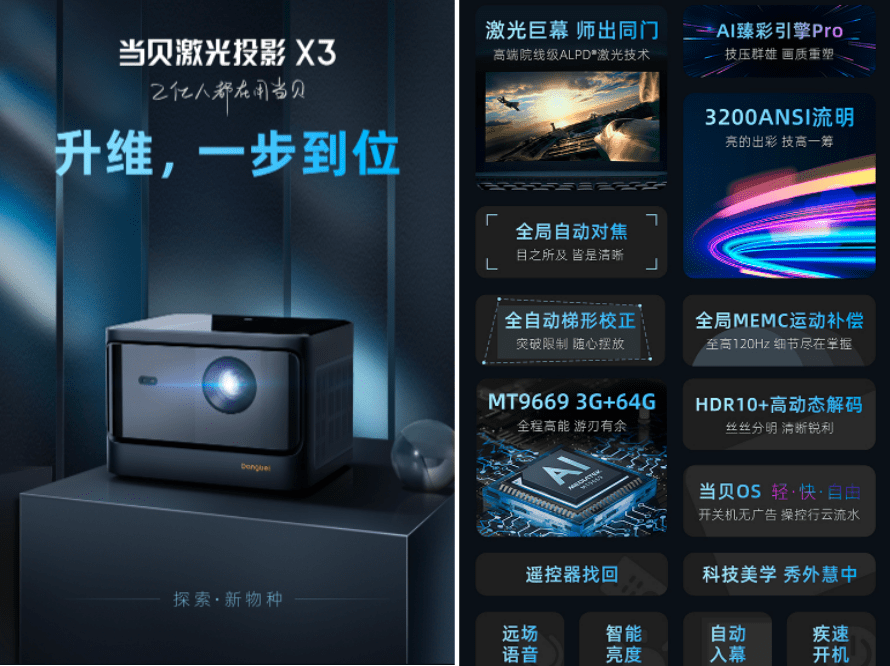 当贝X3投影仪好不好？和极米H3S，大眼橙X11比怎么样？值得买吗？_激光