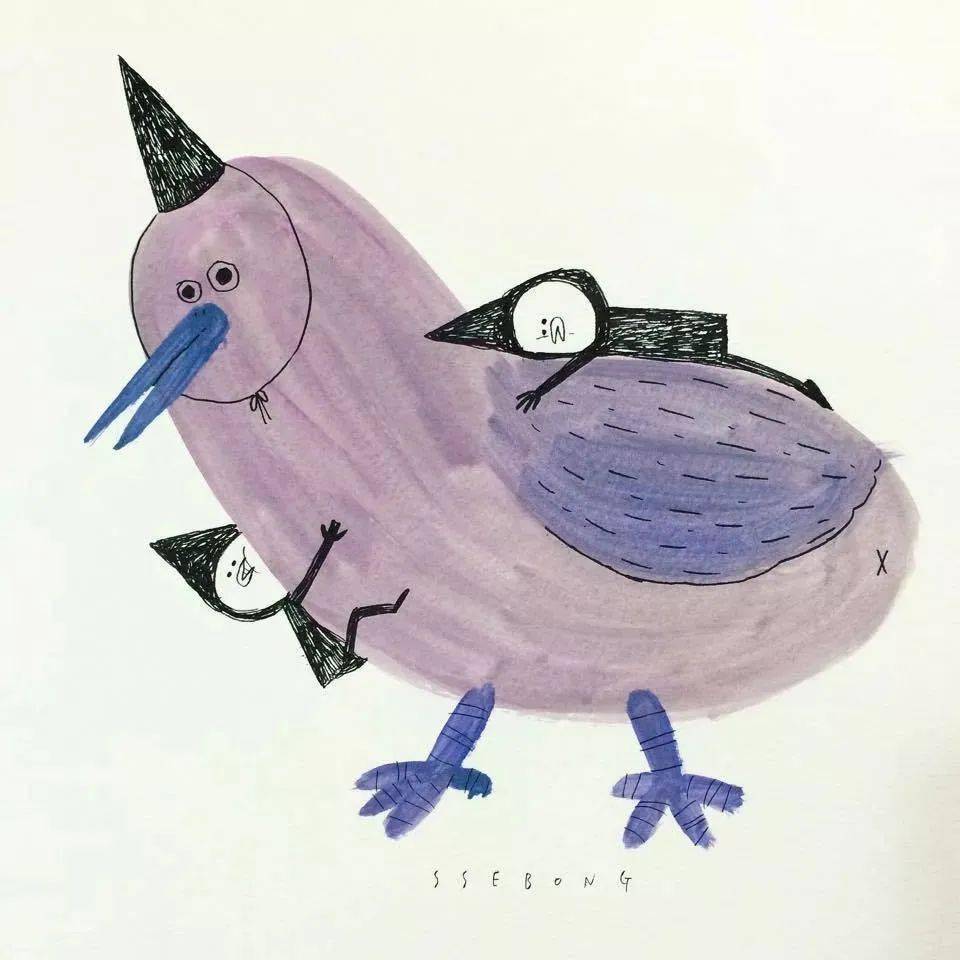 韩国插画师Ssebong Kim：可爱就完事了！_作品