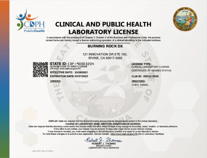 布局国际化战略和全球药企合作 | 燃石医学美国实验室喜获CAP&CLIA双认证_检测实验室