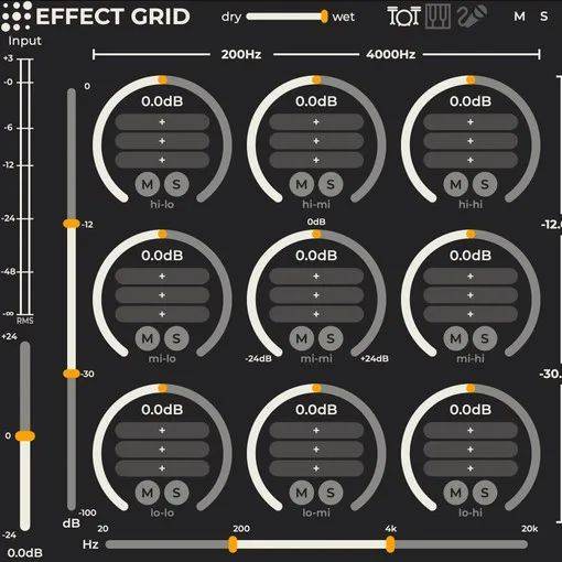 可以将音频分离成九个频段分别处理的 Effect Grid 音频插件_信号_广告_参数