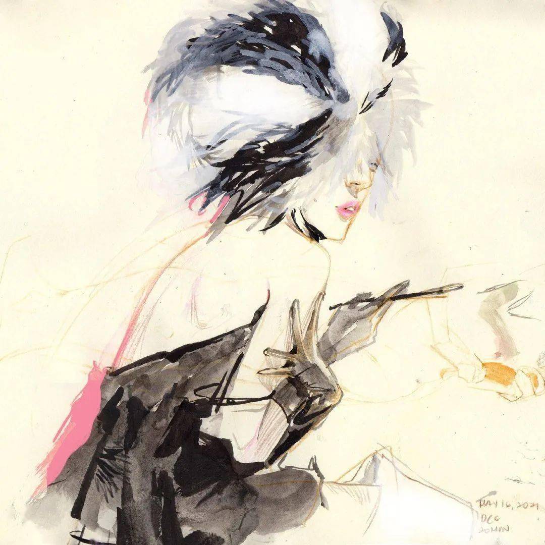 曾任圣马丁、UCA导师的Connie Lim如何绘制时装画？独树一帜的风格与多种材料交织打开了插画世界的大门_艺术_专业_工具