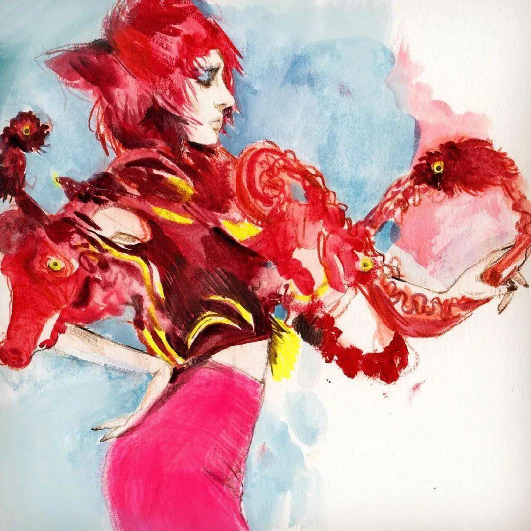 曾任圣马丁、UCA导师的Connie Lim如何绘制时装画？独树一帜的风格与多种材料交织打开了插画世界的大门_艺术_专业_工具