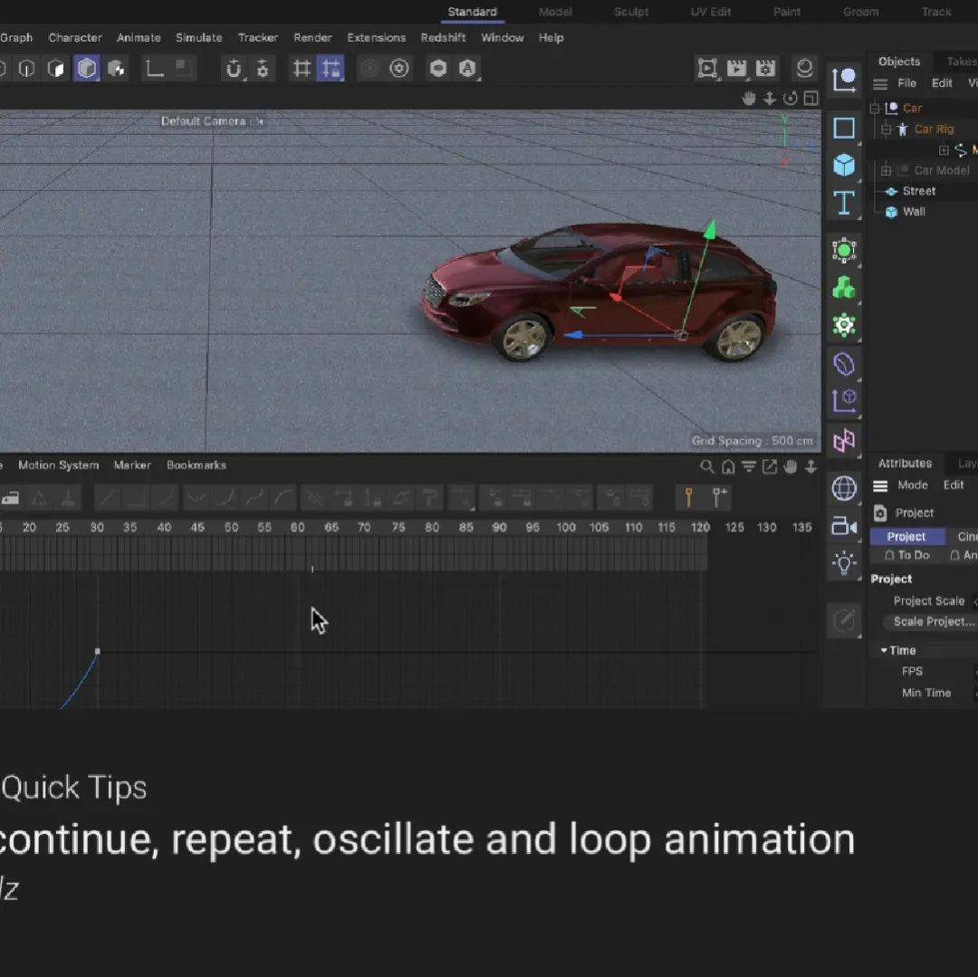 C4D R25技巧教程#C4DQuickTip 18：如何在 Cinema 4D 中继续、重复、振荡和循环动画_资源_粒子_视频