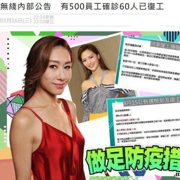 TVB证实有500名员工确诊！包括视后港姐冠军老戏骨，60人已复工_隔离_胡定欣_社交