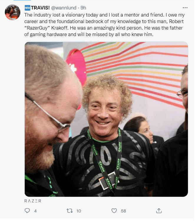 雷蛇品牌联合创始人 Robert Krakoff 去世_Razer_游戏_设备