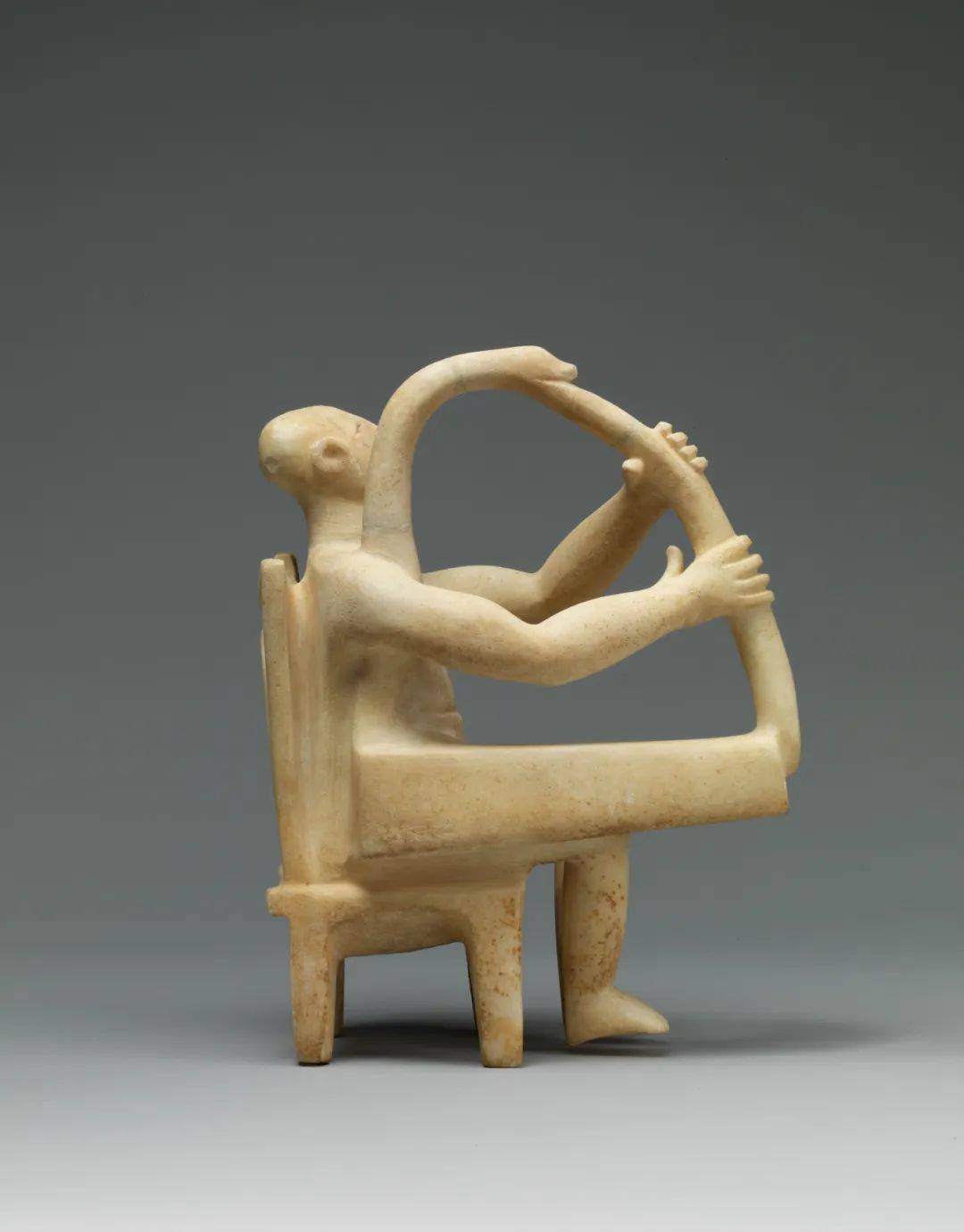 早期基克拉迪艺术：古希腊文明的源头，爱琴海的杰作_seated_Marble_in
