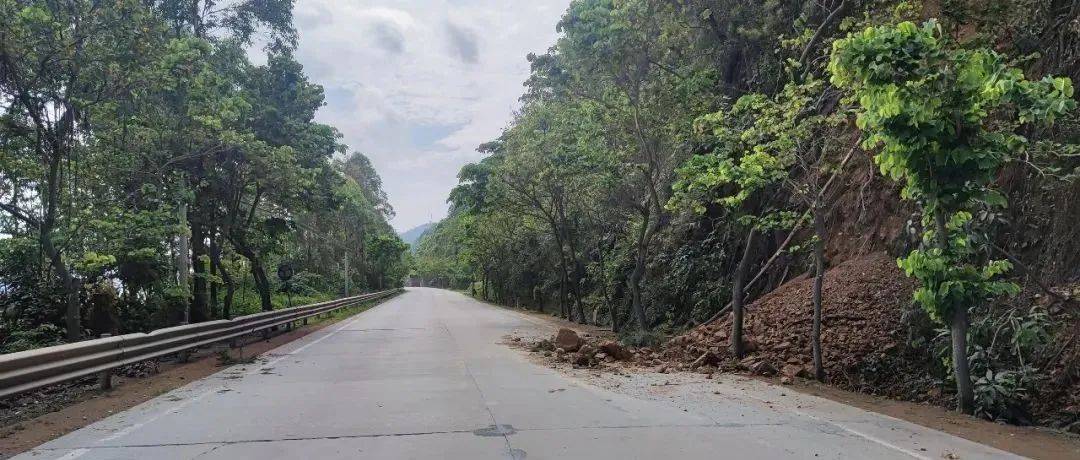 云浮省道S368线突发坍塌险情！_住勤_公路_路树