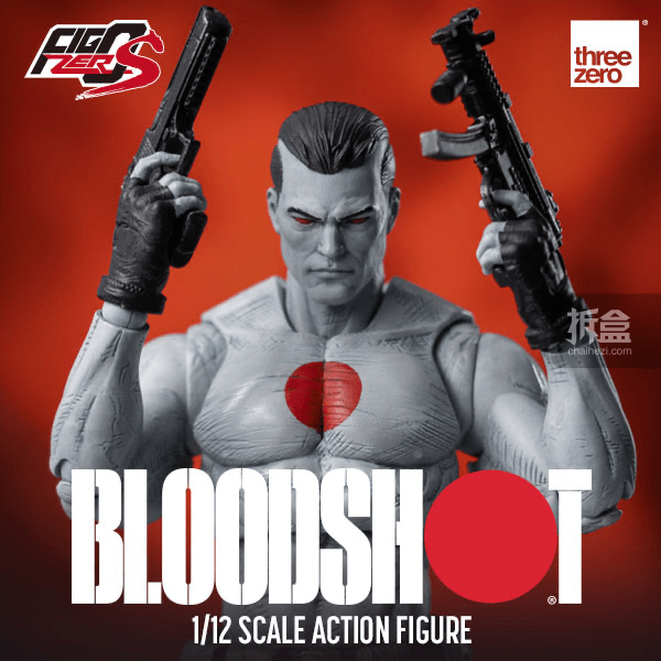 Threezero 新品：1/12 FigZero S首款勇士系列 -喋血战士Bloodshot 可动人偶_保卫地球_武士刀_配件