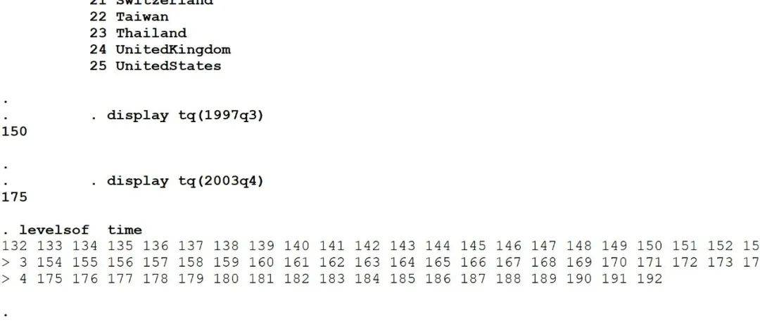 Stata：levelof—区别变量的不同级别_in_time_levels