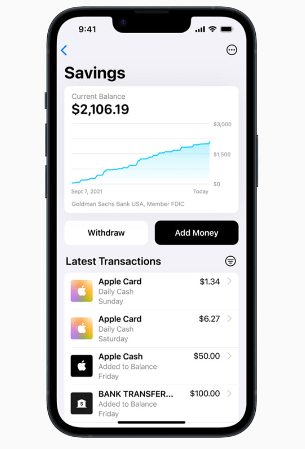 苹果Apple Card将提供储蓄账户，每天自动帮用户存钱_Cash_Daily_钱包