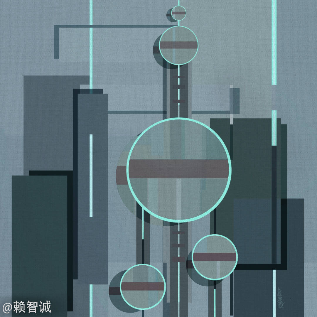 中国当代最重要的抽象艺术家之一：赖智诚LaiZhicheng抽象作品_cm_后现代_景色