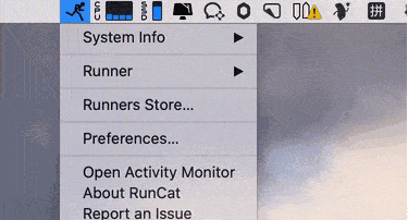 超有趣｜我任务栏有只奔跑的猫，CPU使用率越高它跑的越快！_RunCat_电脑_界面