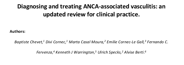 ANCA相关性血管炎如何诊治？这篇文章讲得太全面了！_诊断_进行_评估