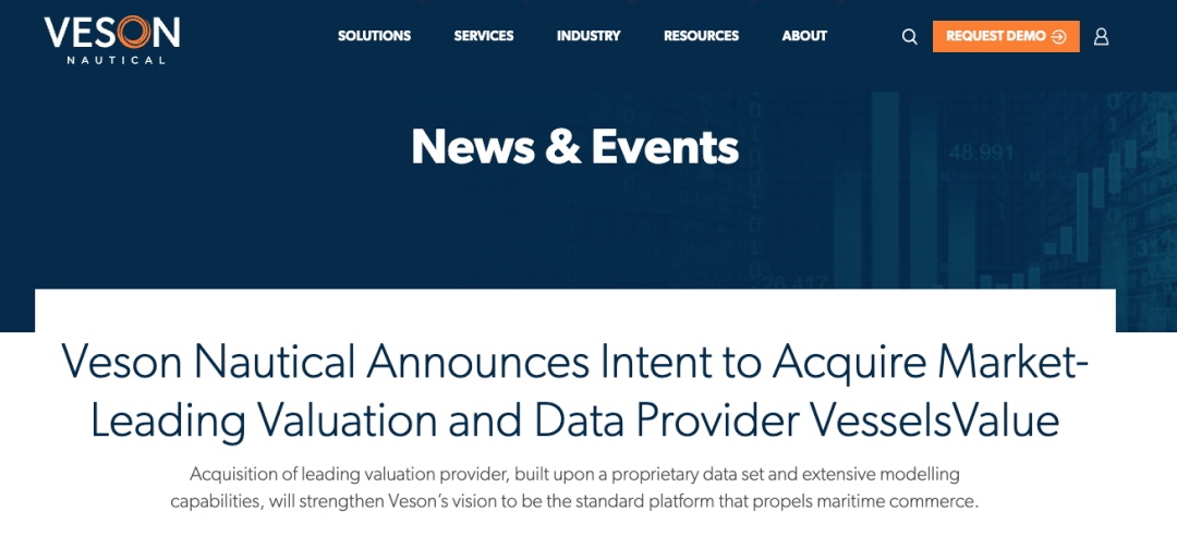 VesselsValue将被收购！_Veson_运营_公司