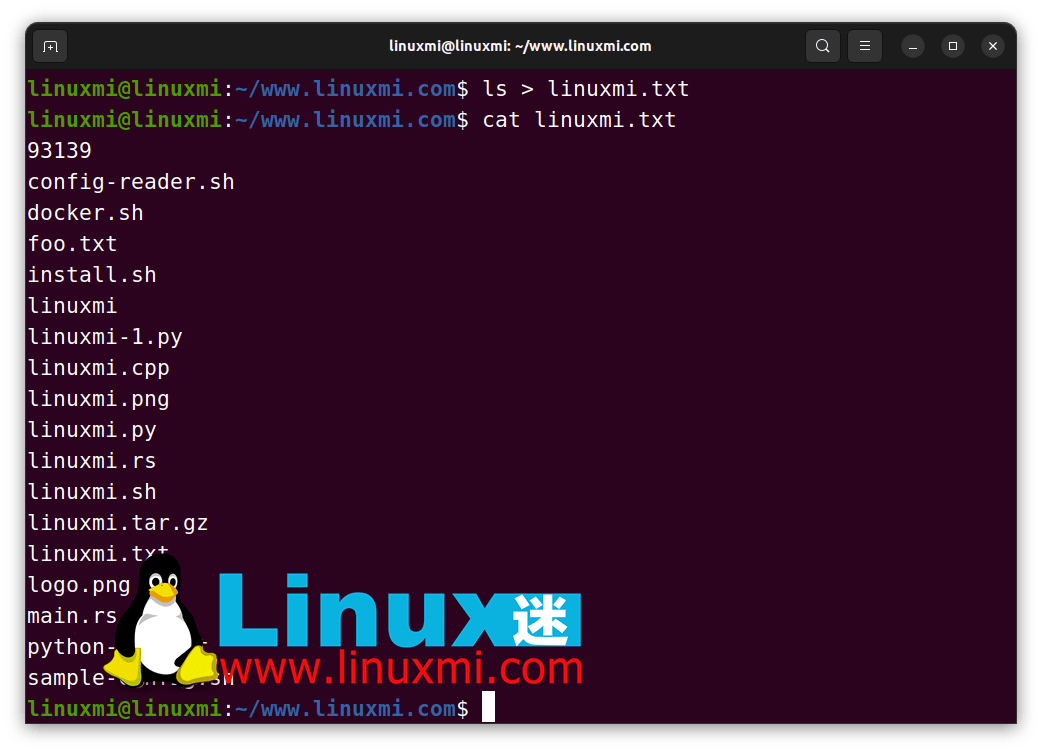 提升你的命令行技能：Bash 和 Linux 符号与命令的完整指南_输出_文件_txt