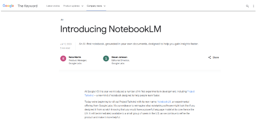 新一代AI笔记应用Notebook LM亮相：优化信息整理与解答需求_用户_内容_要求