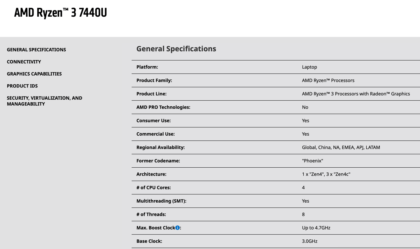 AMD 新款 R3 7440U 处理器采用 1 Zen4 核 + 3 Zen4c 核设计_核心_缓存_性能
