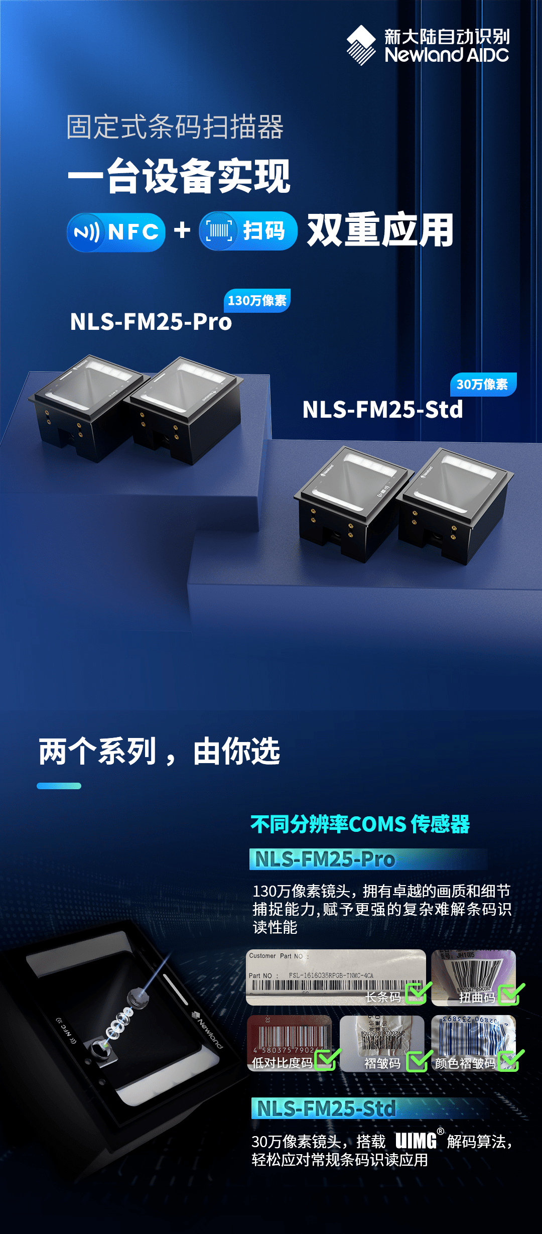 新品速递 | “扫码+NFC”二合一 ，NLS-FM25-Pro & NLS-FM25-Std 双款齐发